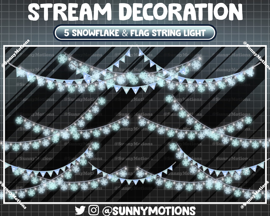 5 Blue Snowflake Flag String Lights Party Stream Decoration, Aesthetic ...