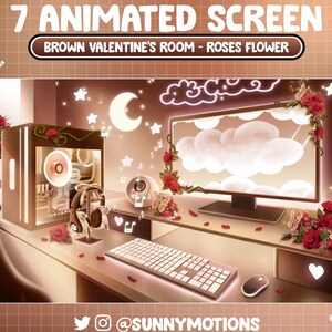 Animated Lo-fi Red Roses Flower Room Twitch Screen Overlay, Kawaii ...