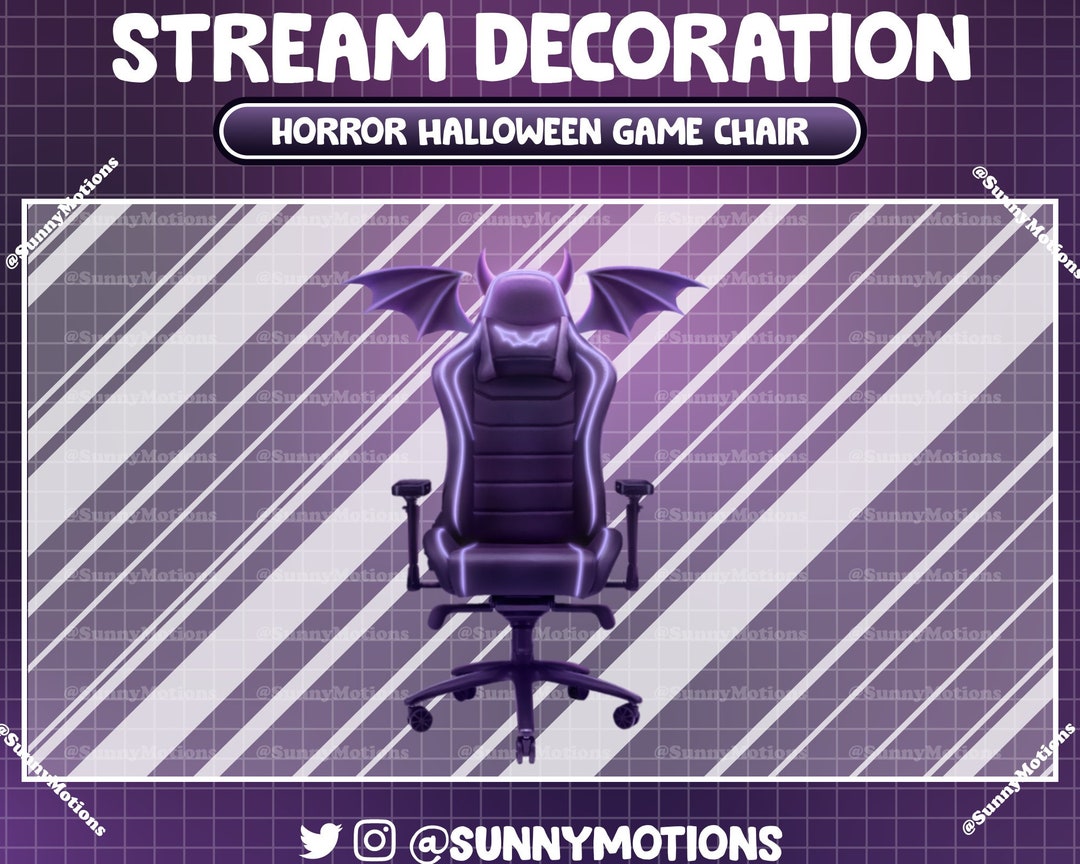 1 Animated Stream Decoration: Halloween Gaming Chair, Neon Purple Devil ...