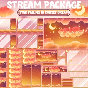 ANIMATED Twitch Stream Package / Cozy Magical Sunset Autumn Sky Overlay ...