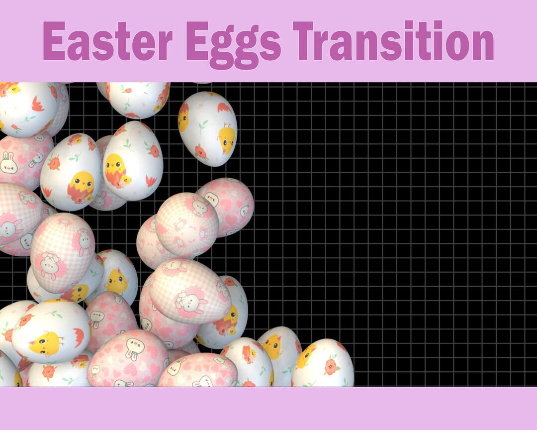 4x Pink Easter Eggs Animated Twitch Stinger Transition / Bunny Rabbit ...