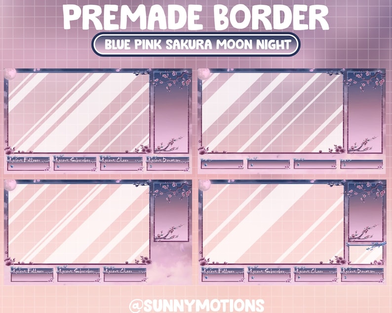 Animated Twitch Stream Package Overlay / Baby Blue Pink - Etsy