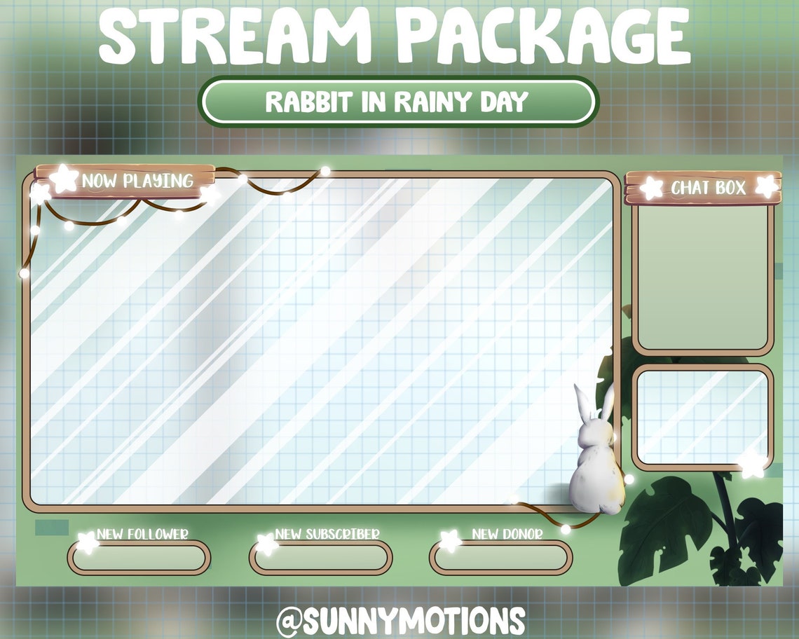 FULL ANIMATED Twitch Stream Package / Cute Dark Dreamy Rabbit - Etsy