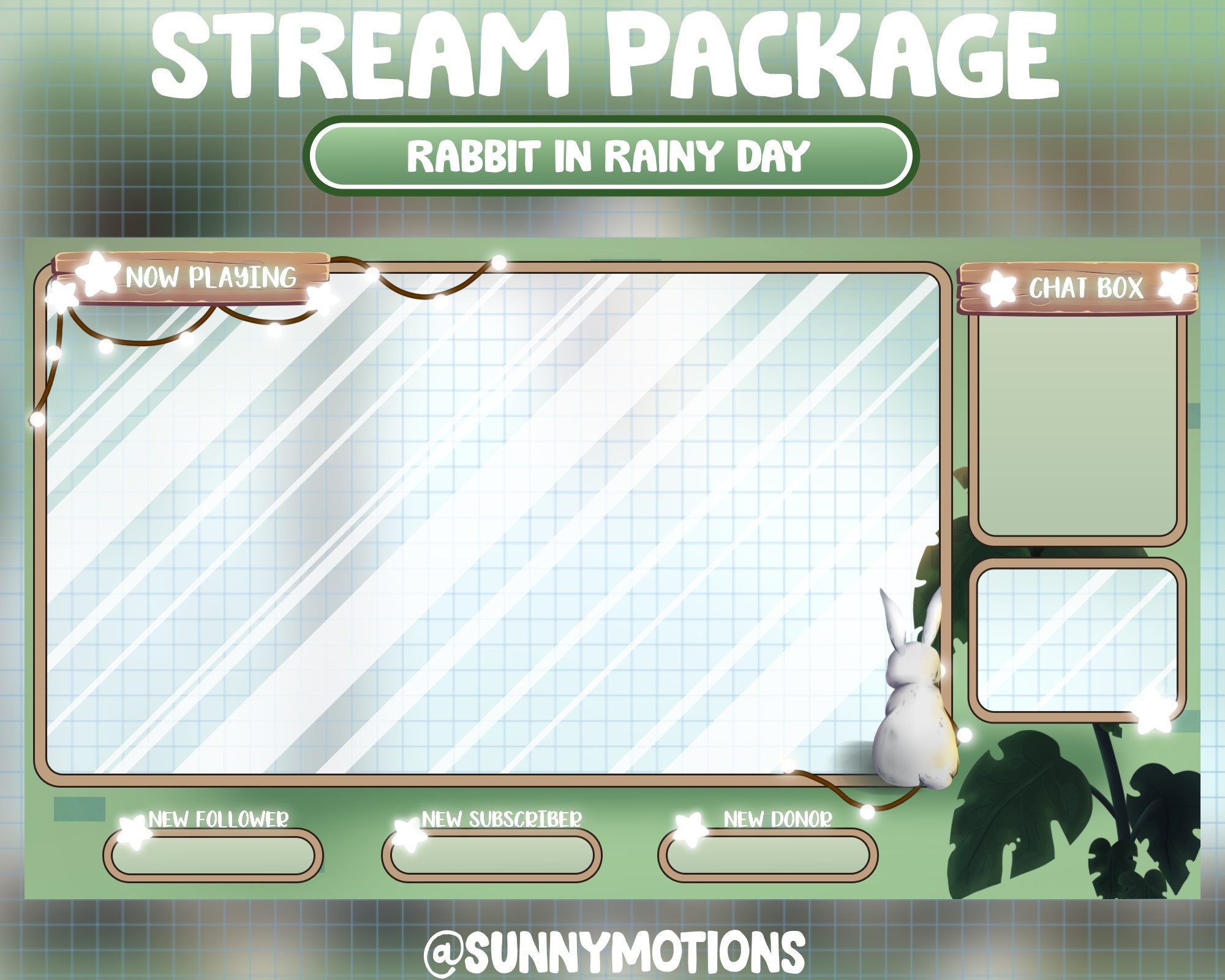 FULL ANIMATED Twitch Stream Package / Cute Dark Dreamy Rabbit - Etsy