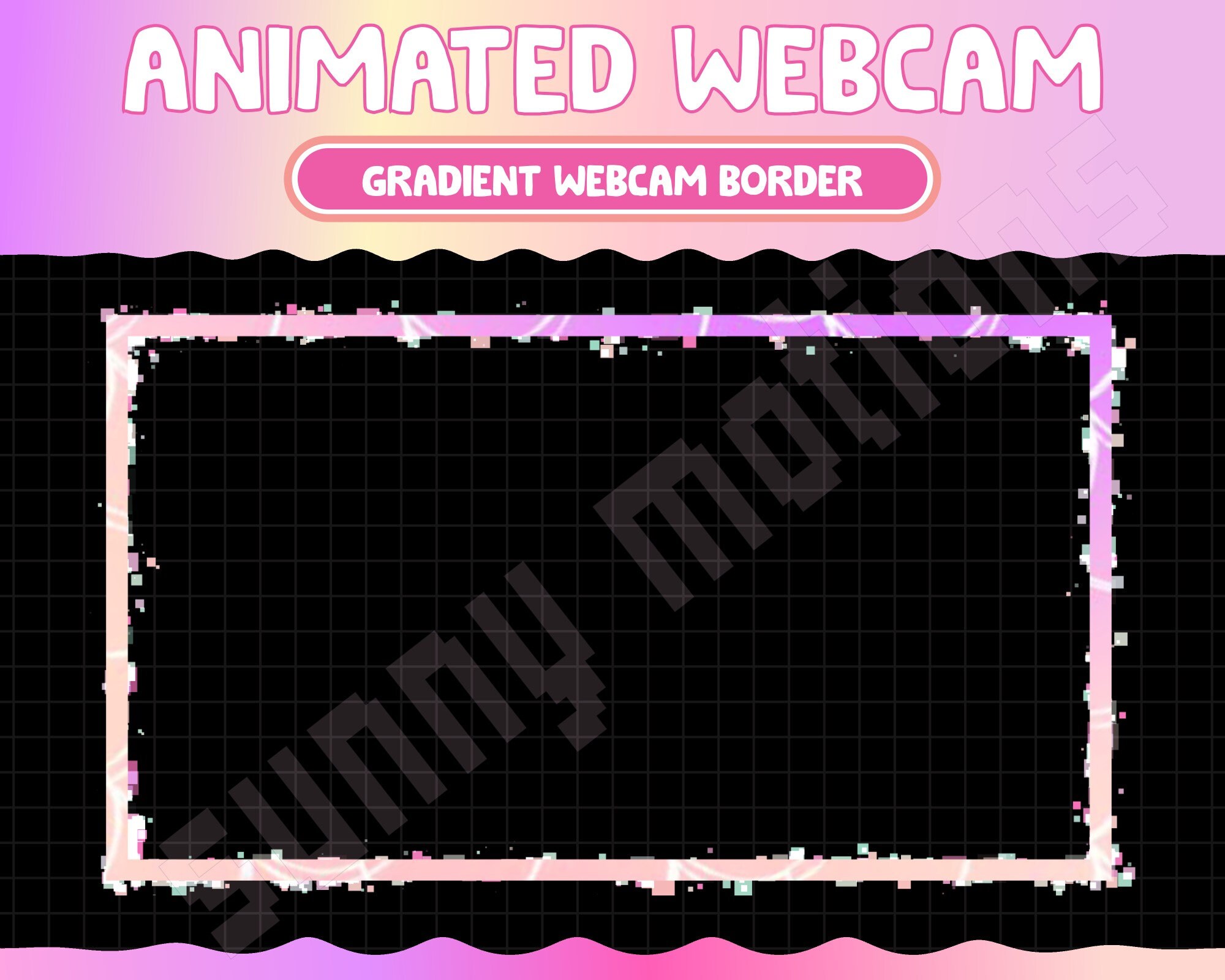 8x ANIMATED Twitch Dreamy Gradient Holographic Mermaid Webcam Border ...