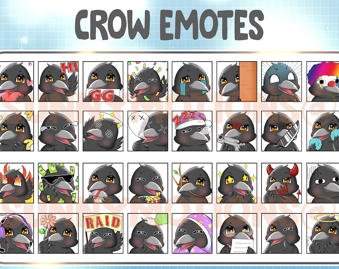 Raven Emotes Set twitch - Etsy Canada