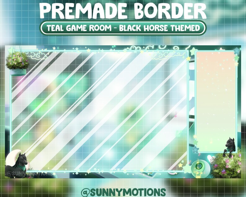 ANIMATED Twitch Overlay Stream Package / Lo-fi Aesthetic Teal Green PC ...