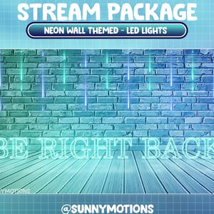 Animated Neon Full Stream Package, Blue Turquoise Green Neon Room ...