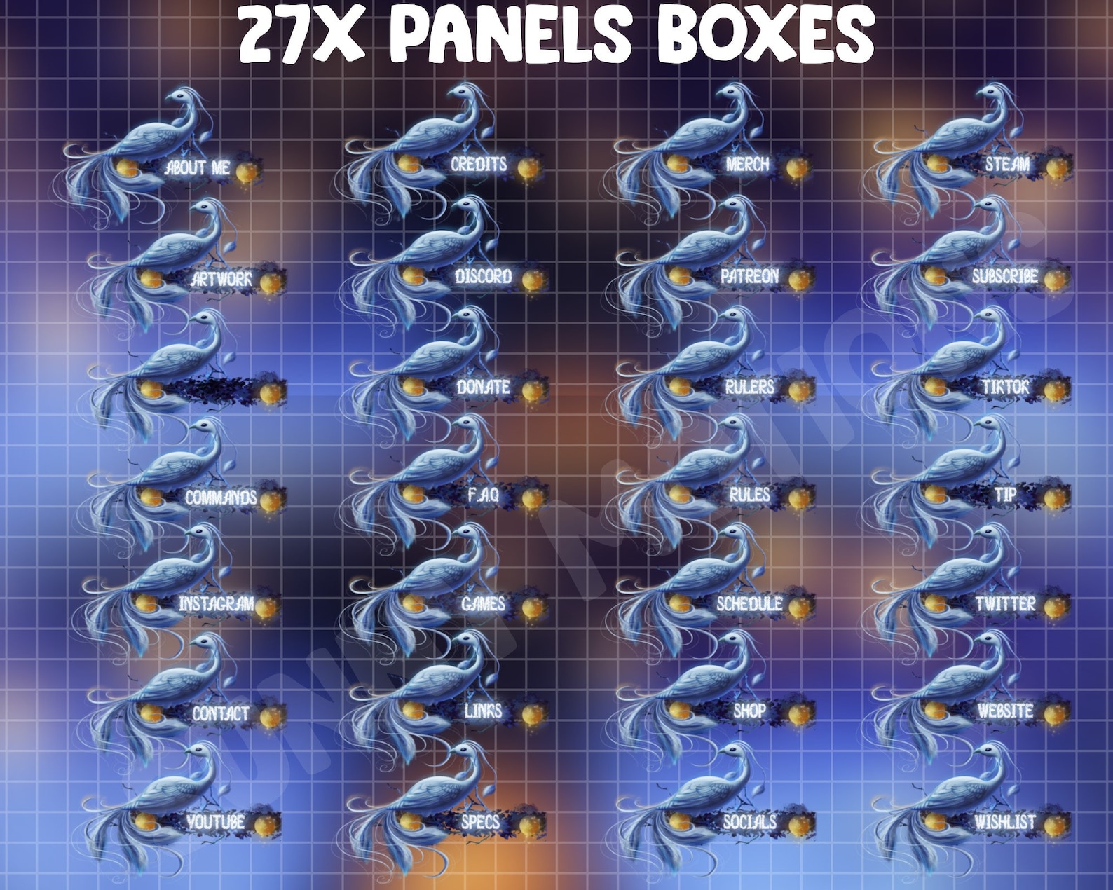 FULL ANIMATED Twitch Stream Package Overlay / Spirit Phoenix in Light ...