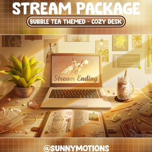 Animated Twitch Stream Package Overlay / Boba Bubble Tea / Retro Lofi ...