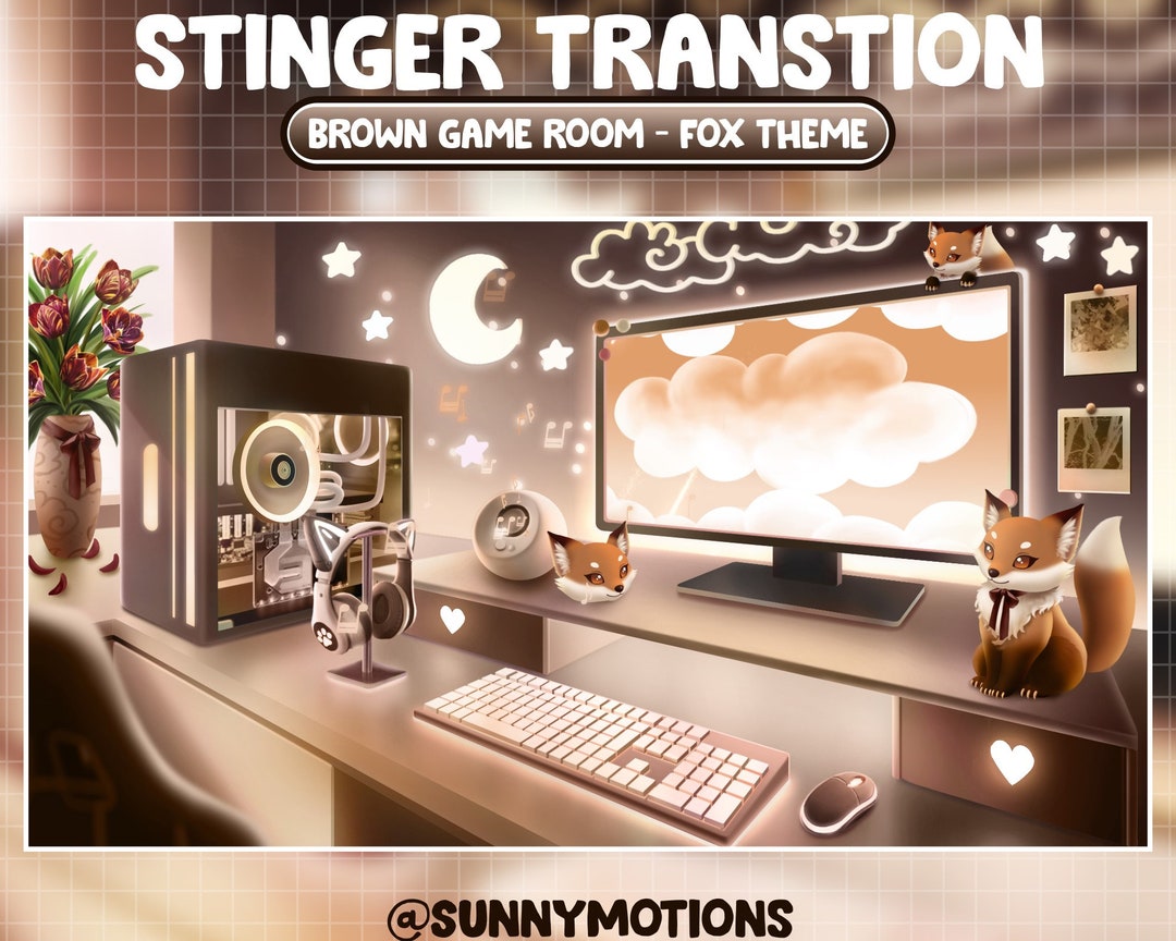 Animated Twitch Stream Stinger Transition Lo-fi Aesthetic Brown Tulips ...