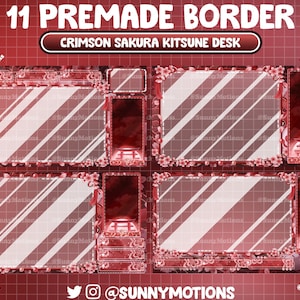 ANIMATED Stream Package: Aesthetic Lo-fi Crimson Sakura Desk, Cherry ...