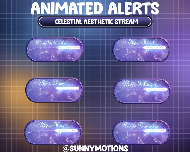 Animated Twitch Stream Package Overlay / Celestial Room / - Etsy