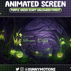 ANIMATED Twitch Overlay Stream Package: Purple Green Scary Spookiest ...