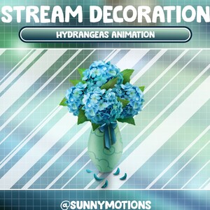 Animated Twitch Stream Decoration: Hydrangeas Blooming / Green Blue ...