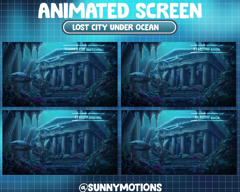 FULL ANIMATED Twitch Stream Package / Temple Under Ocean - Etsy