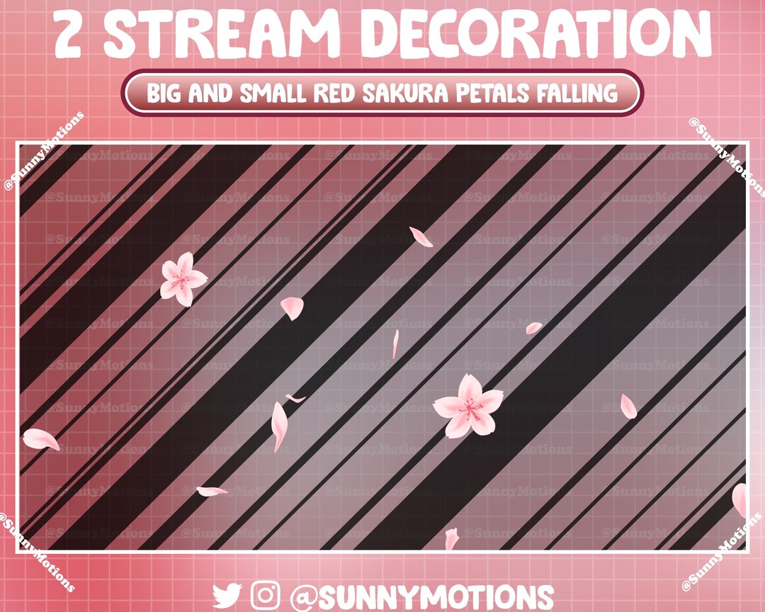2 Animated Stream Decoration: Kawaii Spring Japanese Cherry Blossom ...