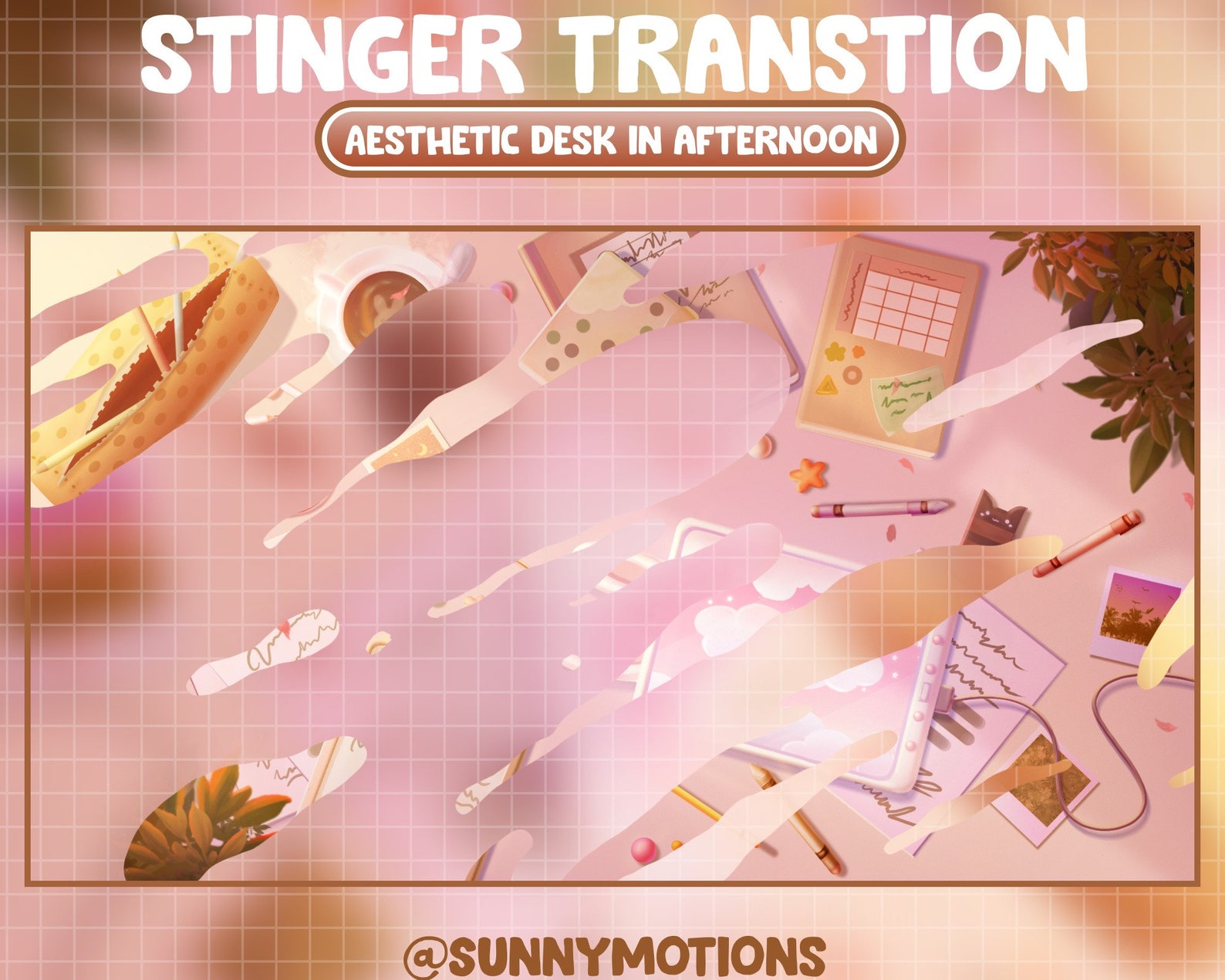 2x Animated Twitch Stream Stinger Transition / Retro Lofi Desk in ...