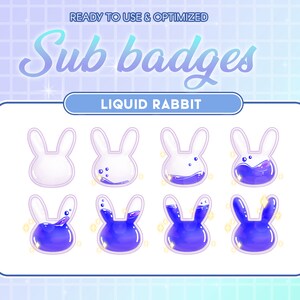 Dark Blue Purple Liquid Rabbit Bottle Twitch Sub Bit Badges, Kawaii ...