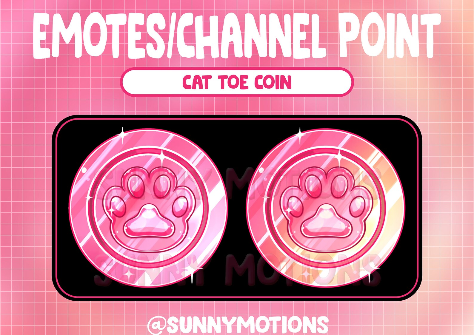Pastel Pink Kitten Toe Twitch Coin Emotes / Cat Channel Points | Etsy