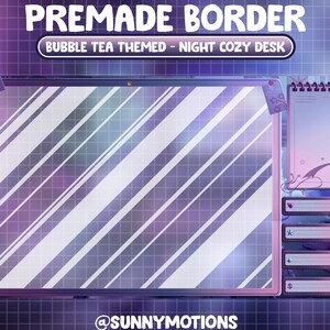 Animated Twitch Stream Package Overlay / Blue Purple Boba Bubble Tea ...