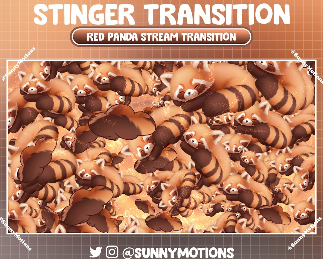 Animated Red Panda Stream Stinger Transition, Sleeping Panda Twitch ...
