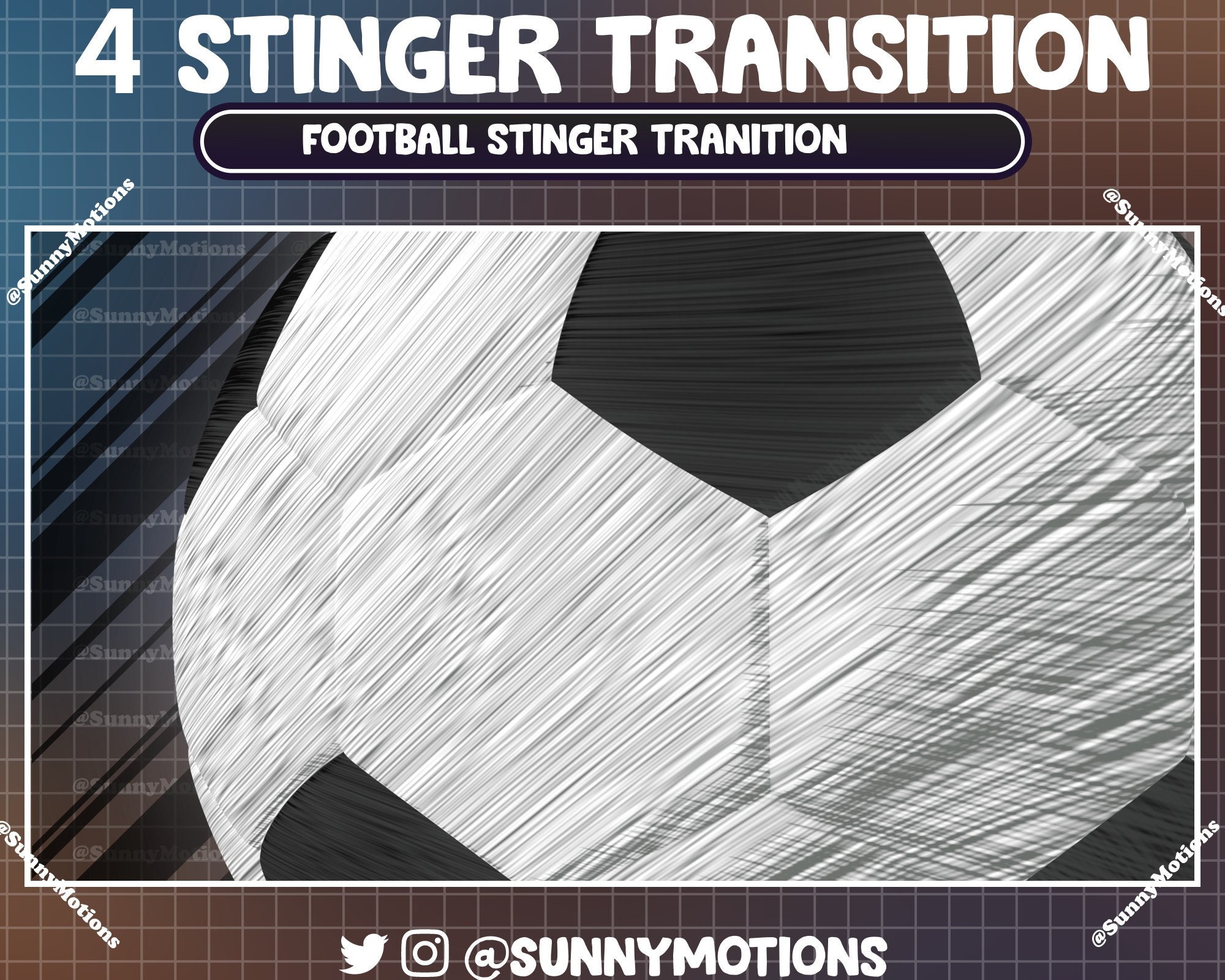 4 Animated Football Stream Stinger Transition, Soccer Ball Twitch ...