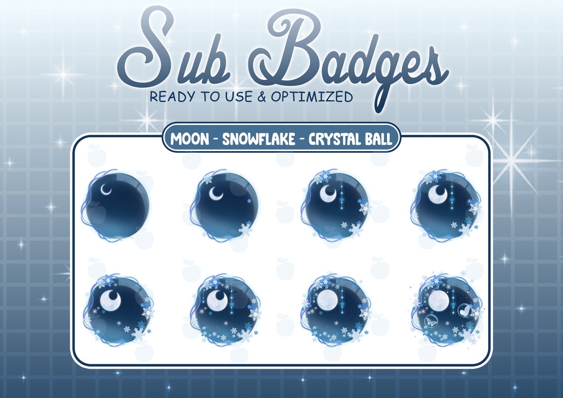 Light Blue Moon Magic Moon Bottle / Snowflakes Twitch Sub Bit - Etsy