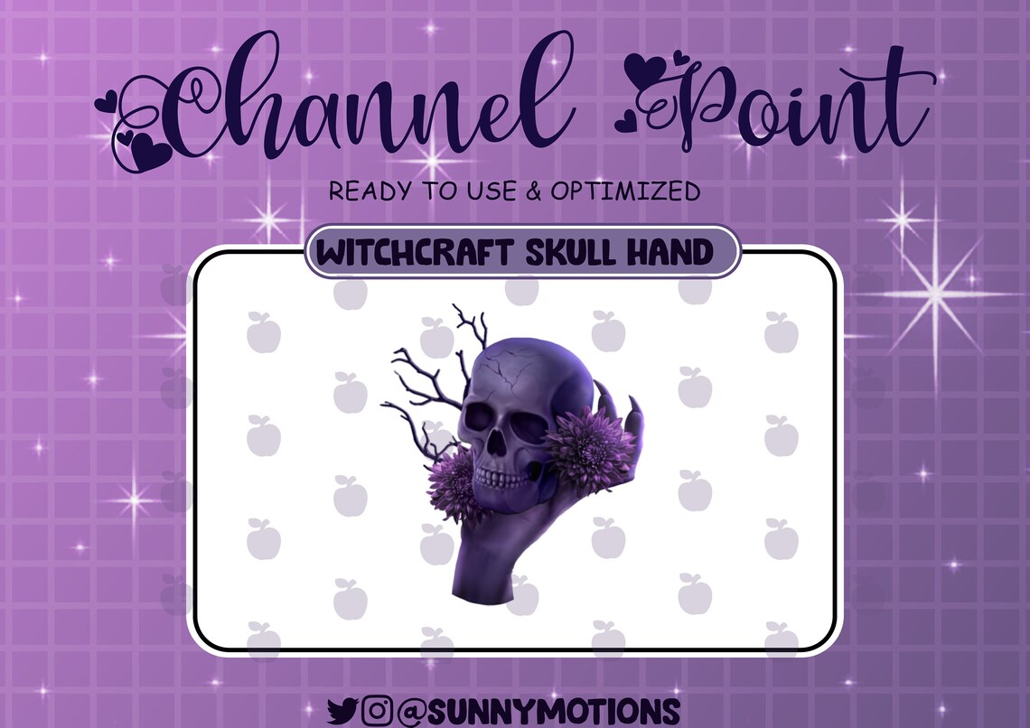 Witchcraft Hand Holding Skull Twitch Emotes, Goth, Witchy, Spooky ...