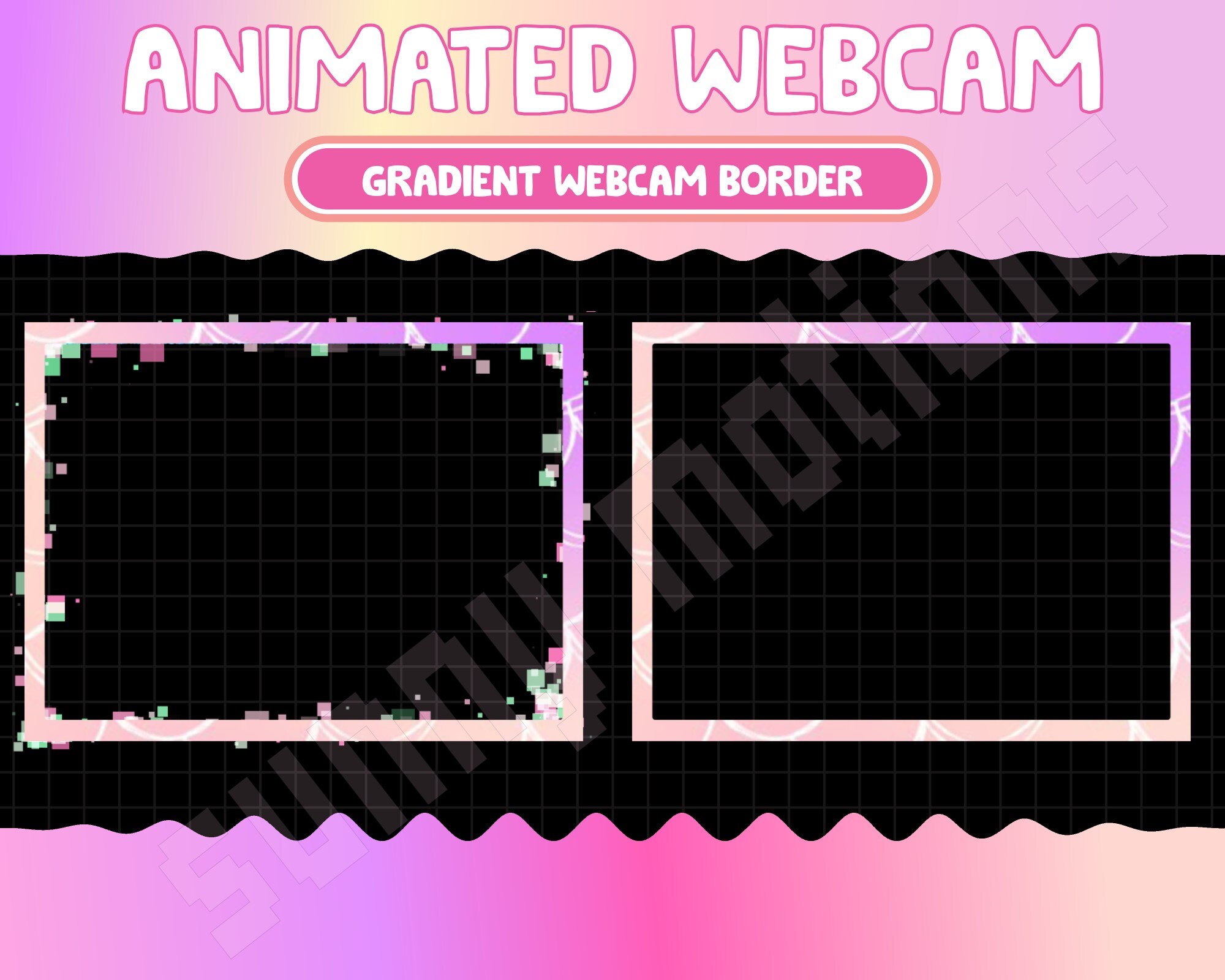 8x ANIMATED Twitch Dreamy Gradient Holographic Mermaid Webcam Border ...