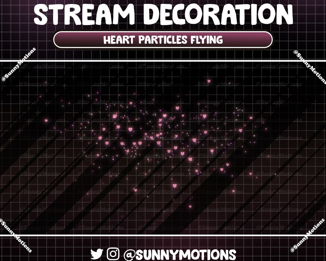 Animated Hearts Stream Decoration: Aesthetic Pink Heart Particles ...