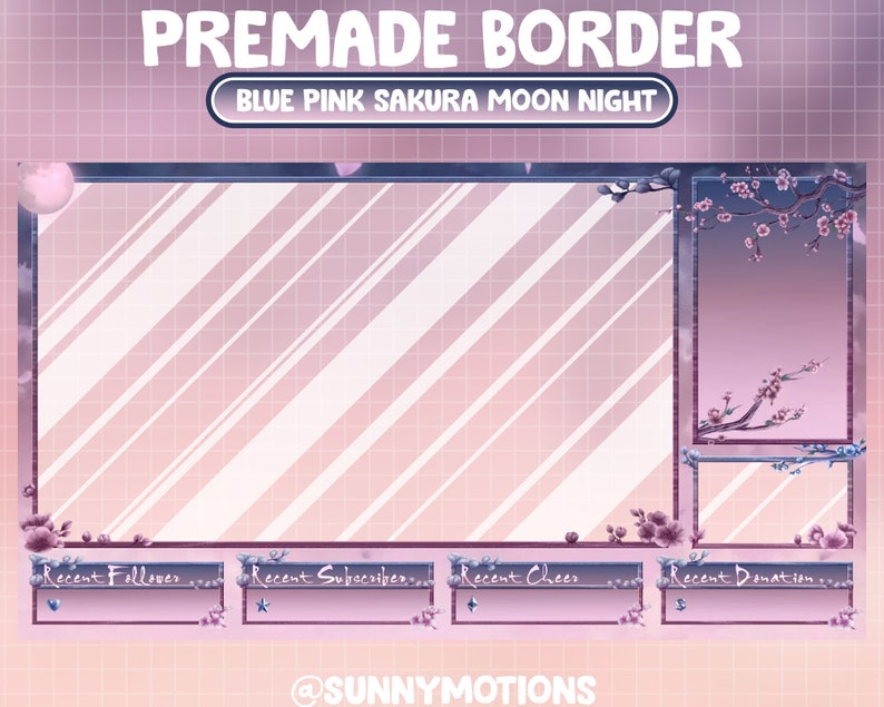 Animated Twitch Stream Package Overlay / Baby Blue Pink - Etsy