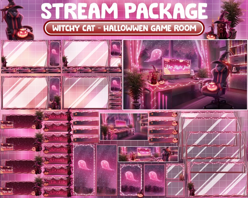 ANIMATED Twitch Overlay Stream Package / Lo-fi Red Aesthetic Halloween ...
