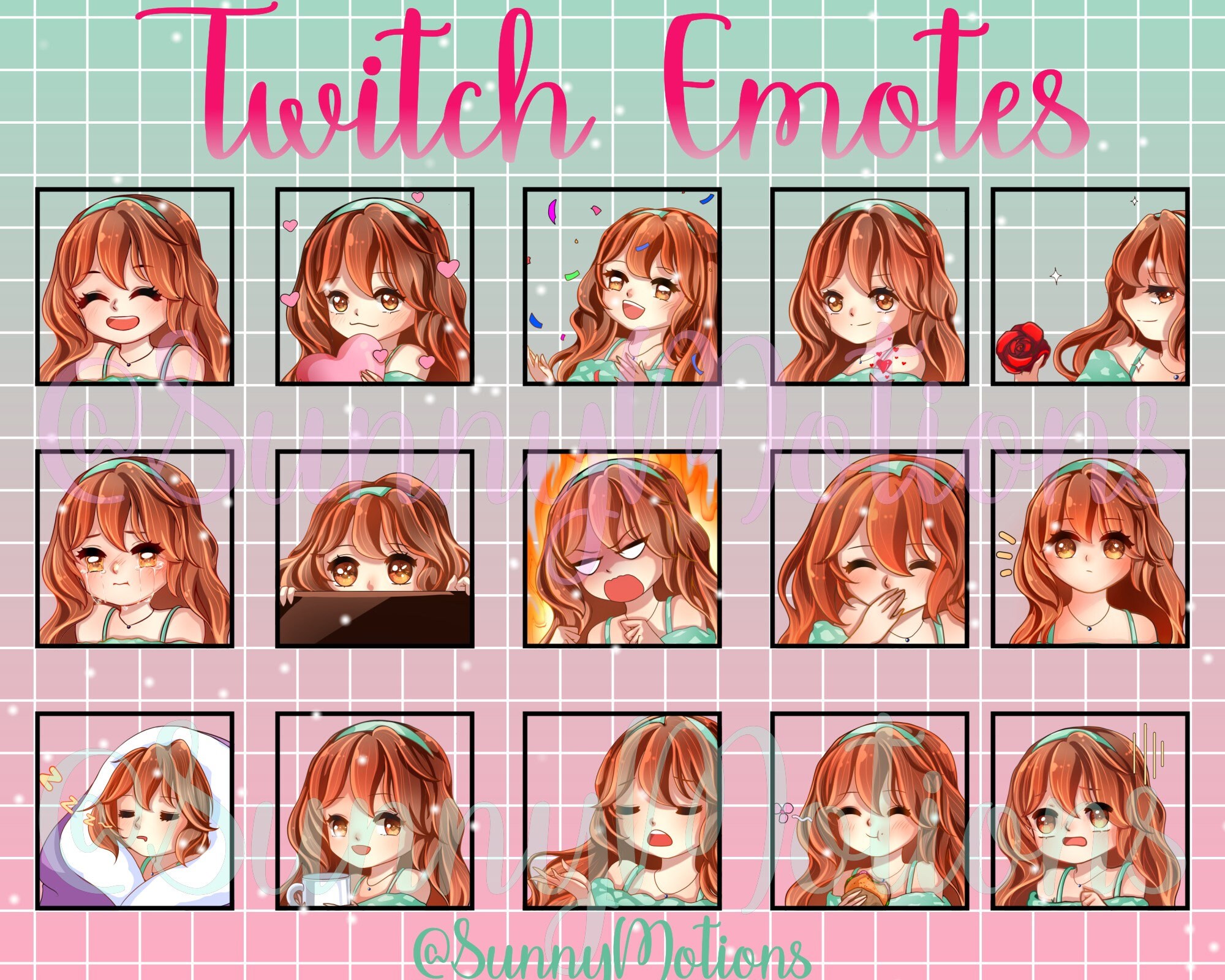 Custom Twitch Stream Emotes and Sub Bit Badges / Cute Chibi | Etsy