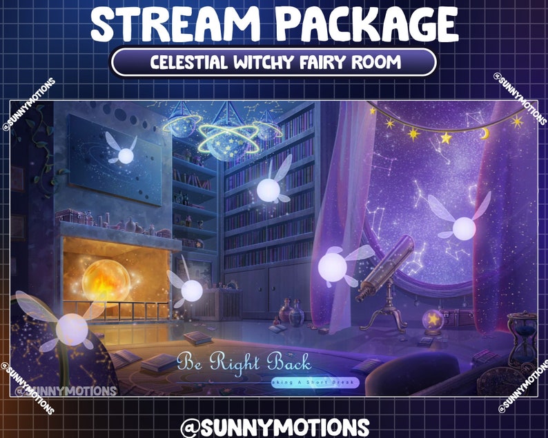 Animated Twitch Stream Package Overlay: Light Fairy Flying in - Etsy