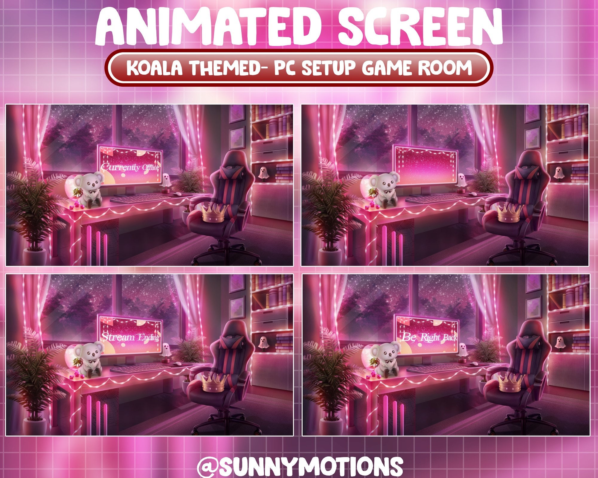 ANIMATED Twitch Overlay Stream Package / Lo-fi Red Aesthetic - Etsy