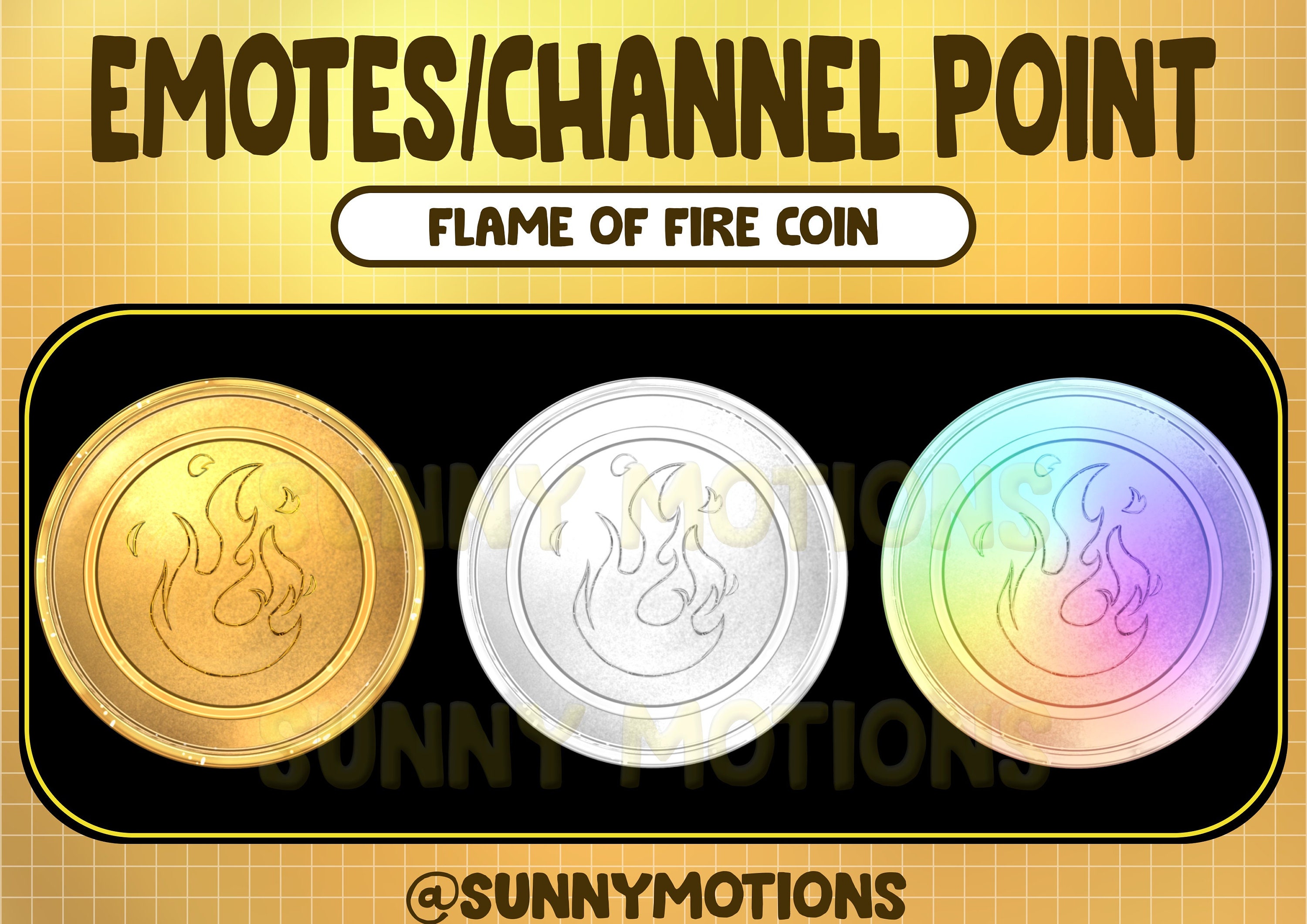 Twitch Cool Gold Flame of Fire Coin Emotes / Channel Points / - Etsy