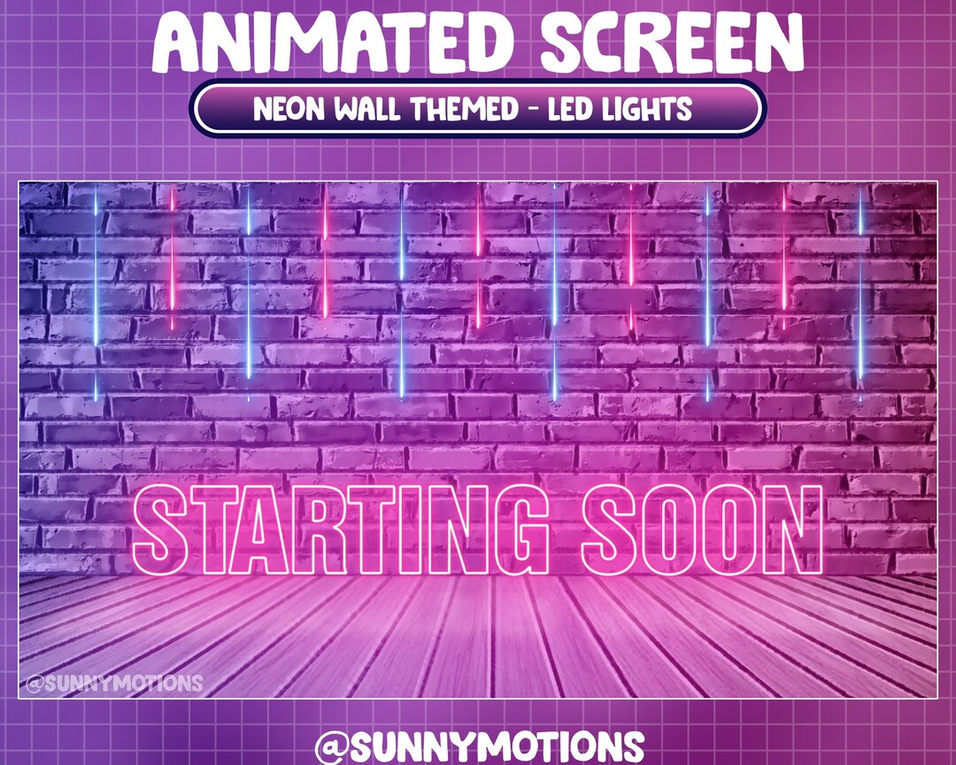 Animated Neon Full Stream Screen / Blue Pink Neon Room / Neon Twitch ...