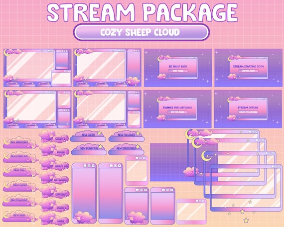Cute Crystal Theme Overlay Aesthetic Purple Color Kawaii Crystal Twitch ...