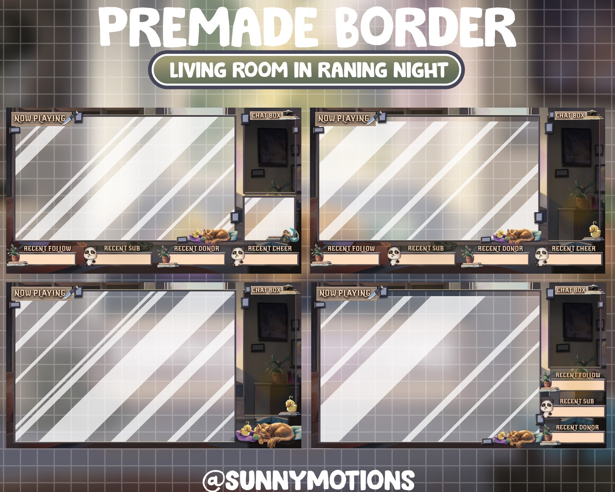 FULL ANIMATED Twitch Stream Package Overlay / Sleeping Dog in - Etsy