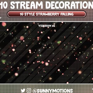 Glow Garden Strawberry Fruit Falling Animated Stream Decoration, Summer ...