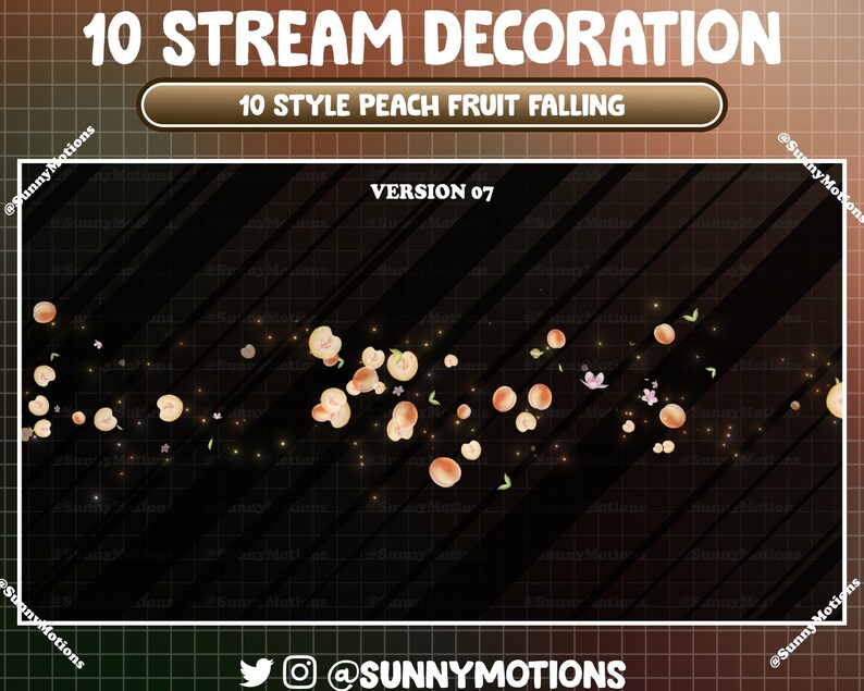 Glow Garden Peach Fruit Falling Animated Stream Decoration, Sweet ...