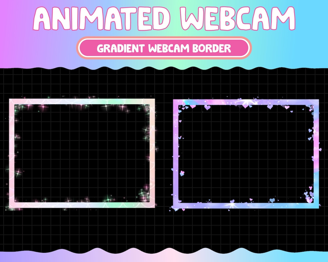 4x ANIMATED Twitch Fantasy Galaxy Webcam Border Frame / Kawaii - Etsy