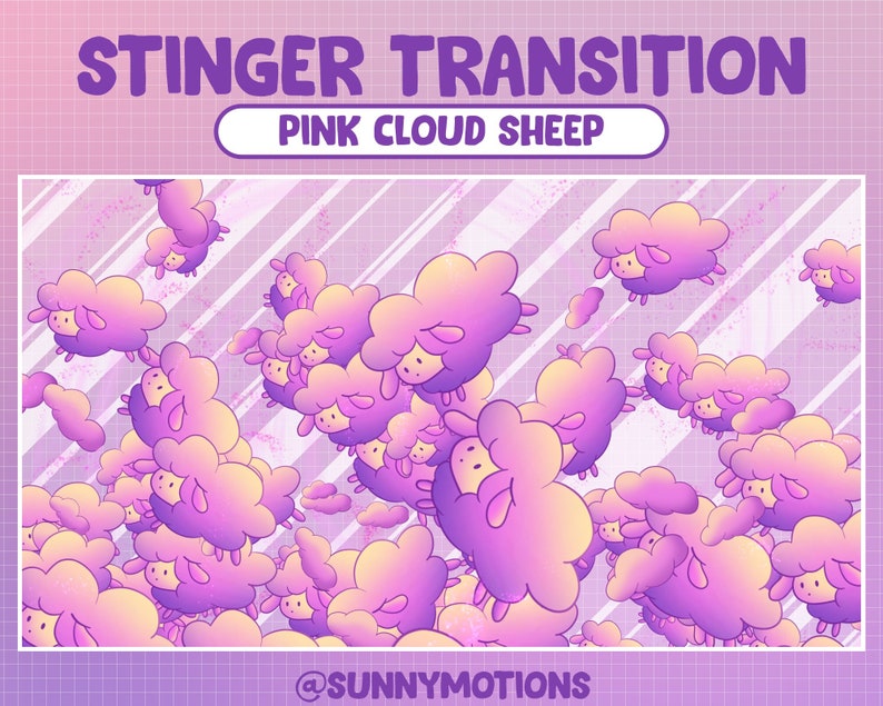 Animated Twitch Stream Stinger Transition / Cute Pink Purple - Etsy
