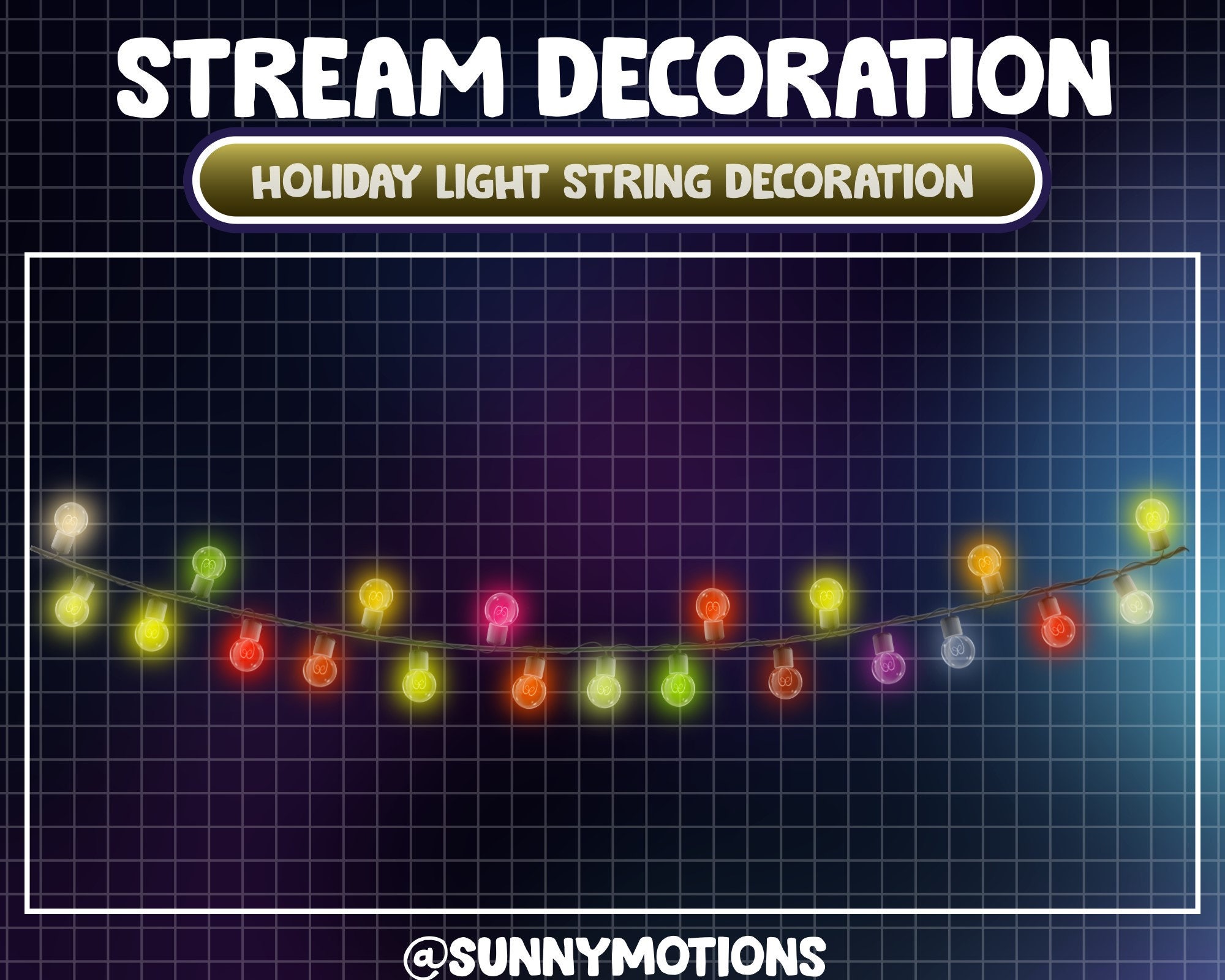 9x Animated Stream Decoration: Xmas Light String / Christmas - Etsy