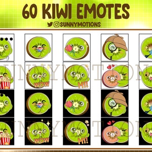 60 Cute Kiwi Fruit Twitch Emotes, Discord Streamer, Kawai Kiwis Slice ...