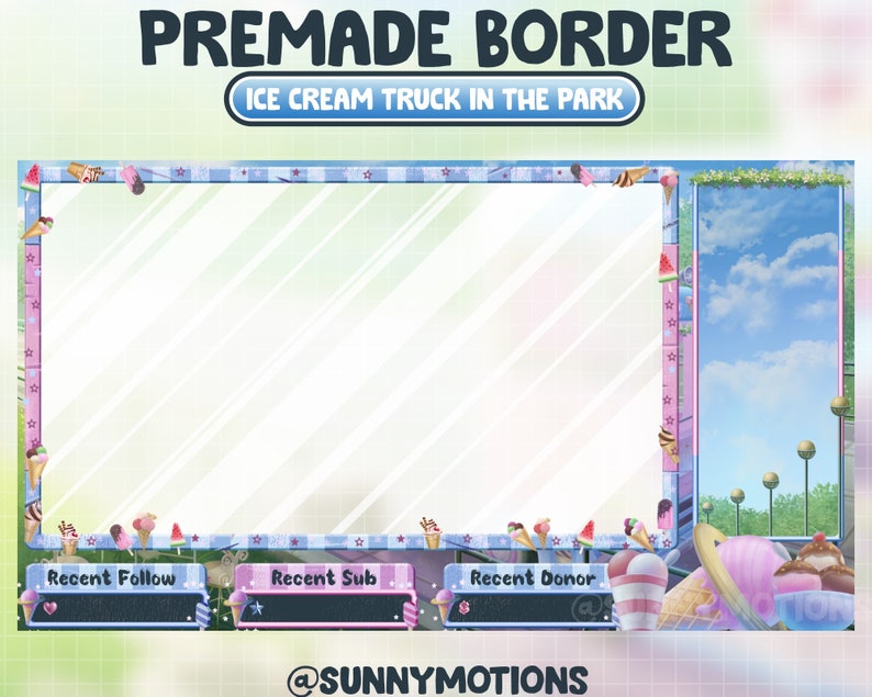Animated Twitch Stream Package Overlay / Pink Blue Ice Cream - Etsy