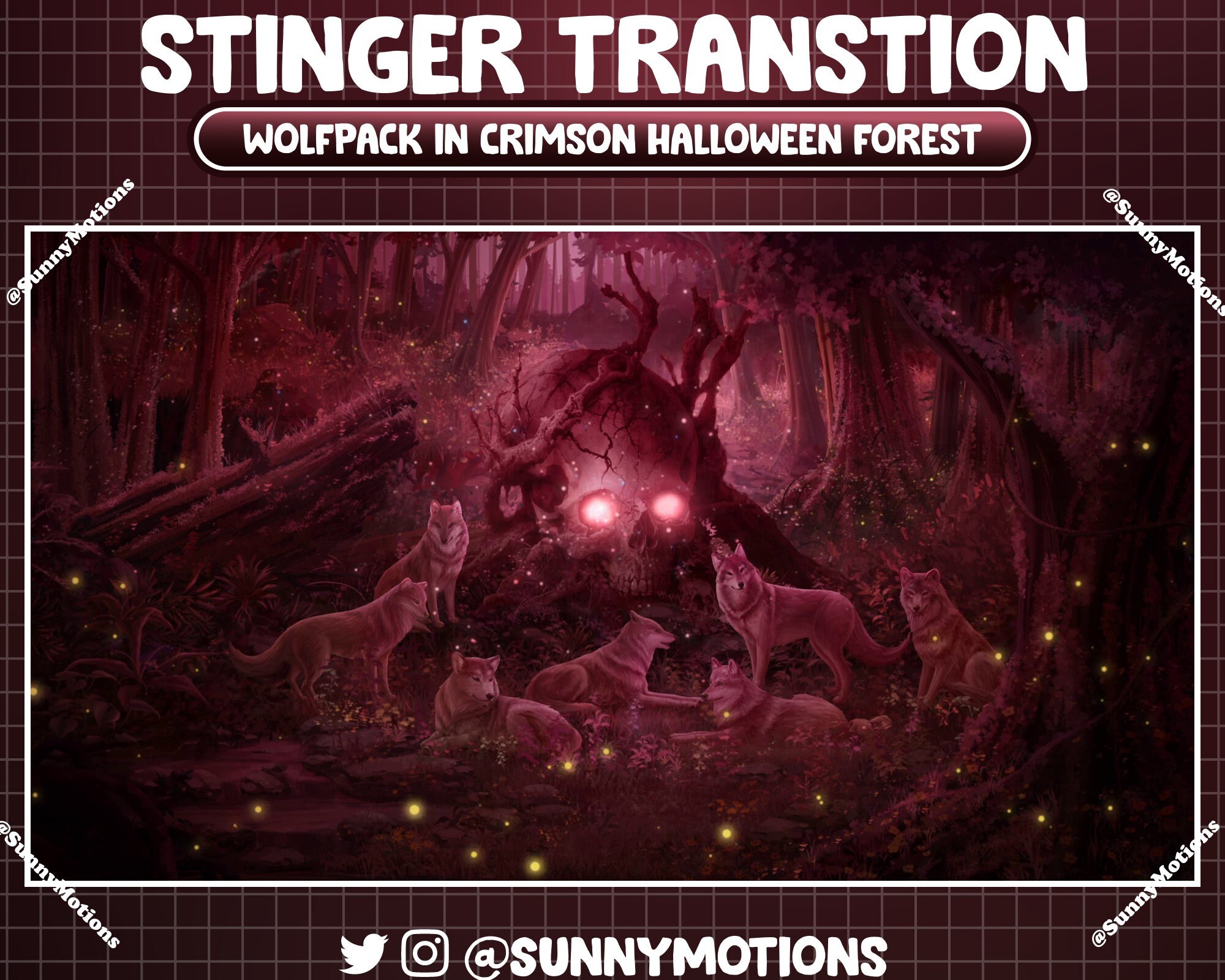 2x Animated Stream Stinger Transition: Witch Gothic Crimson Forest ...