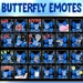 30 Cute Kawaii Blue Butterfly Twitch Discord Emotes / Animal Emoji ...
