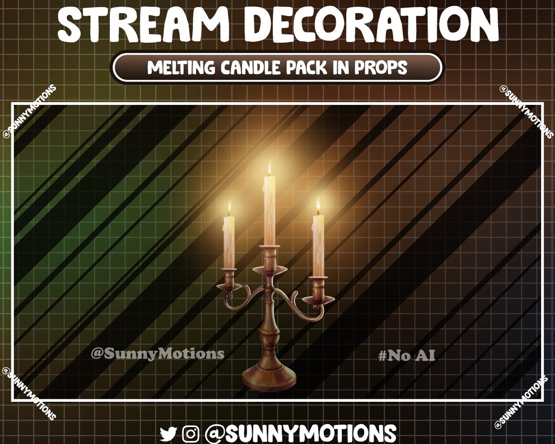 Animated Stream Decoration: Melting Candle Pack in Props, Dark Night in ...